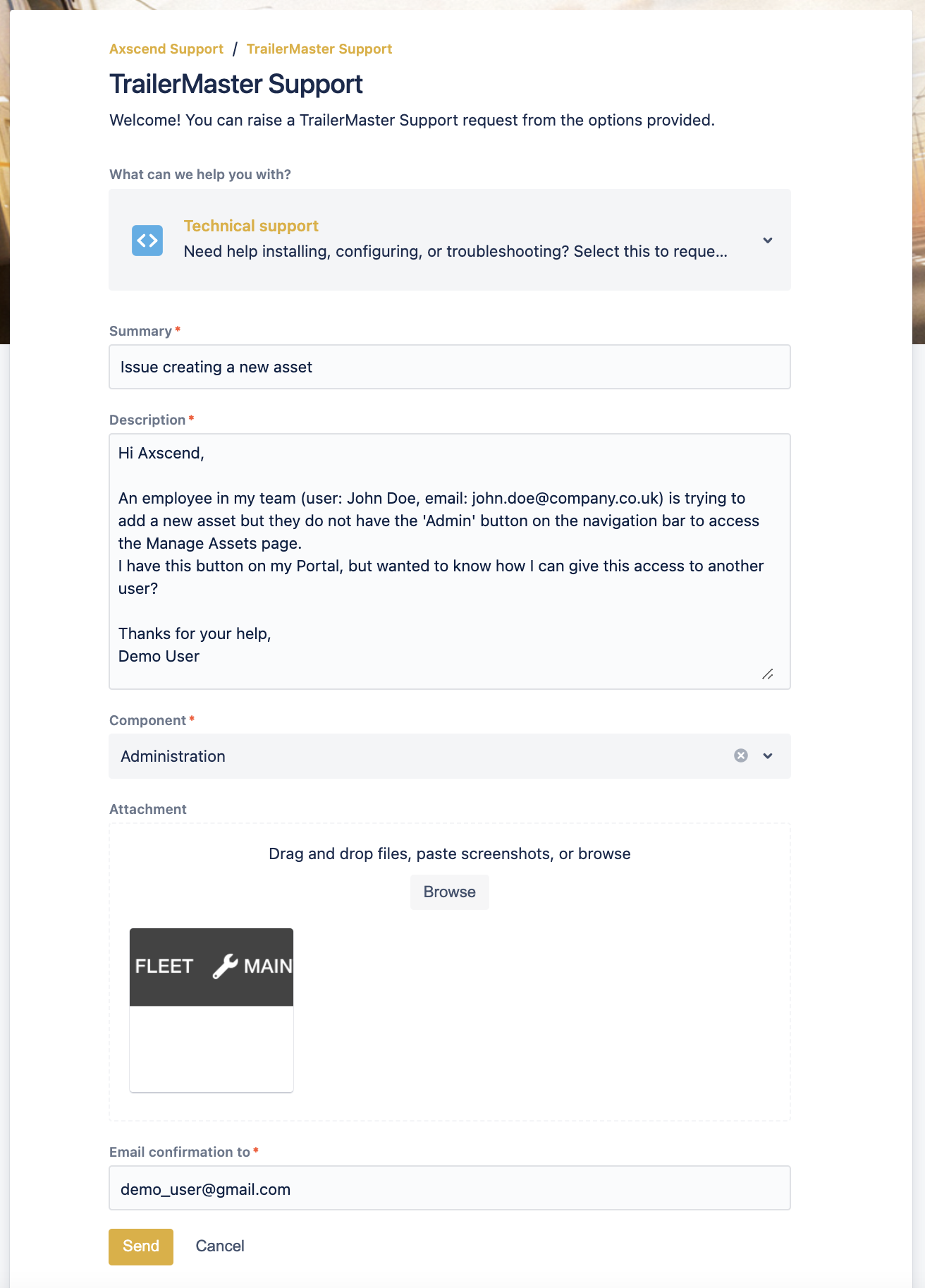 Contact Axscend Support