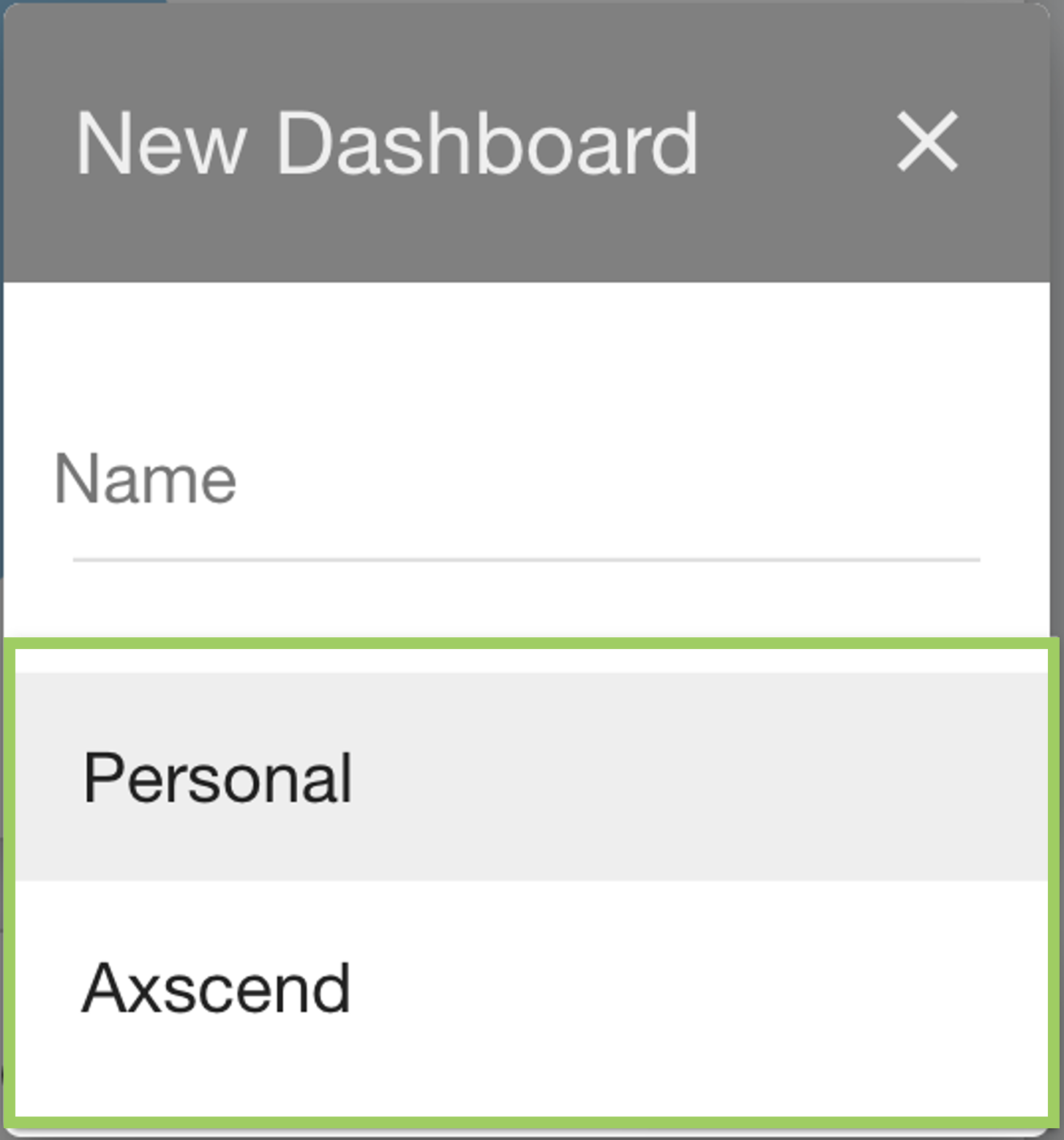 Adding A New Dashboard