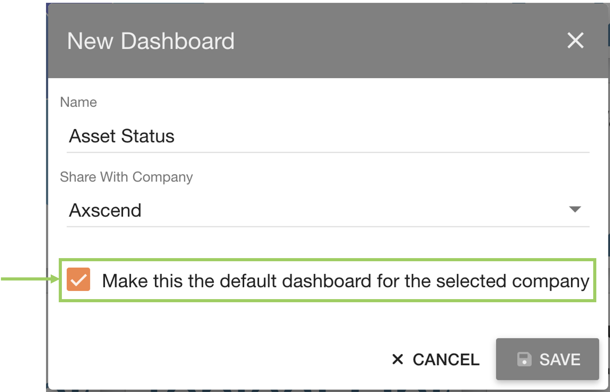 Adding A New Dashboard